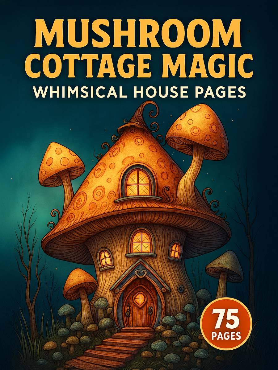Kiddy Fun Shop - Mushroom Cottage Magic – 75 Whimsical House Pages