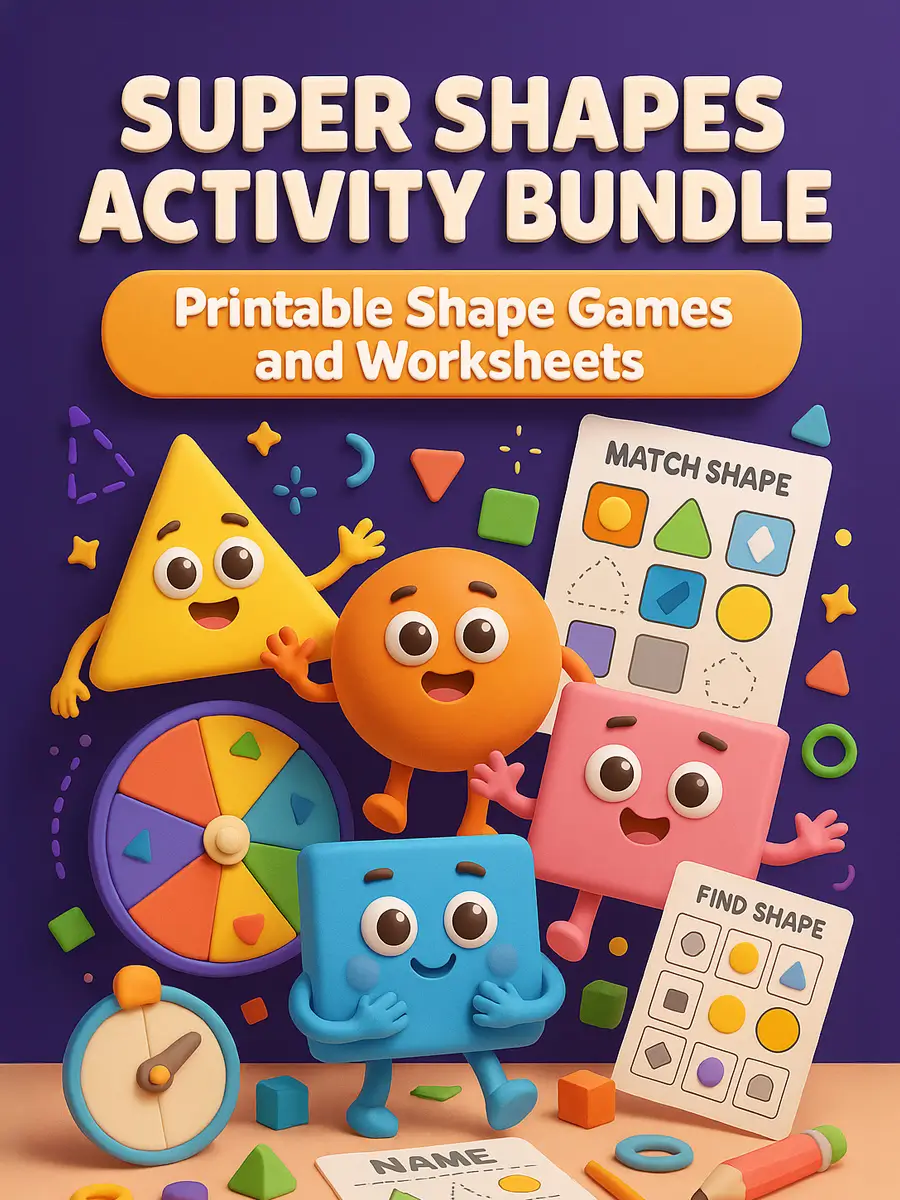 Kiddy Fun Shop - Super Shapes Activity Bundle – 456 Pages of Printable ...